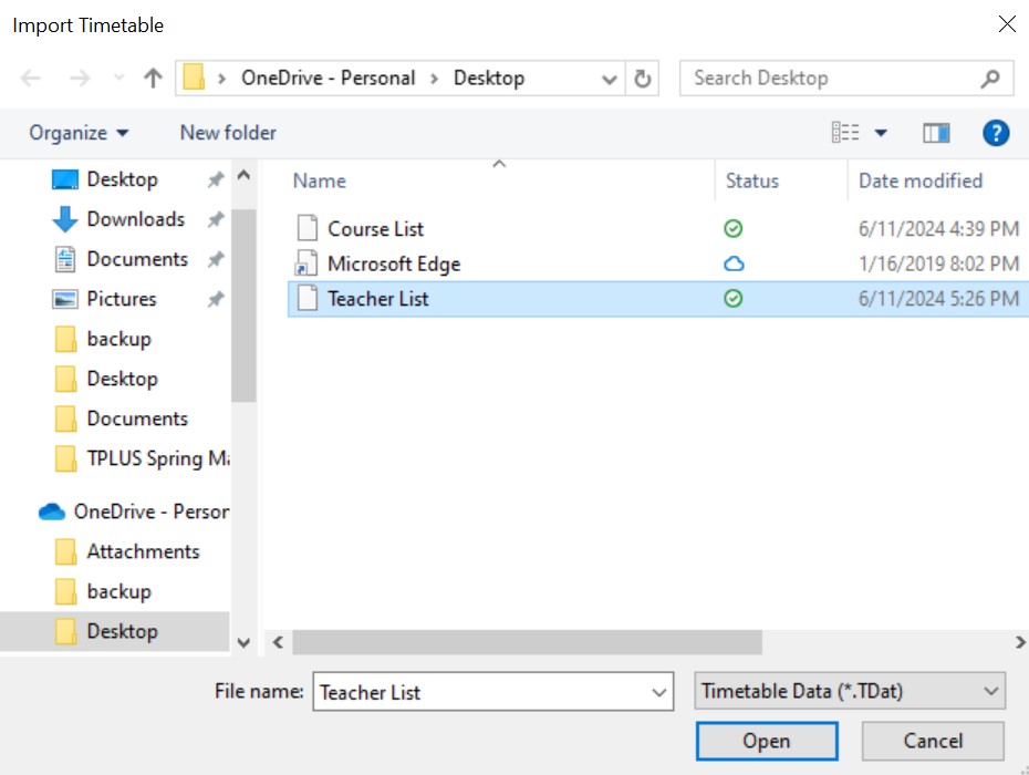 Stage 1: Database: Importing Lecturer Database | TPlus
